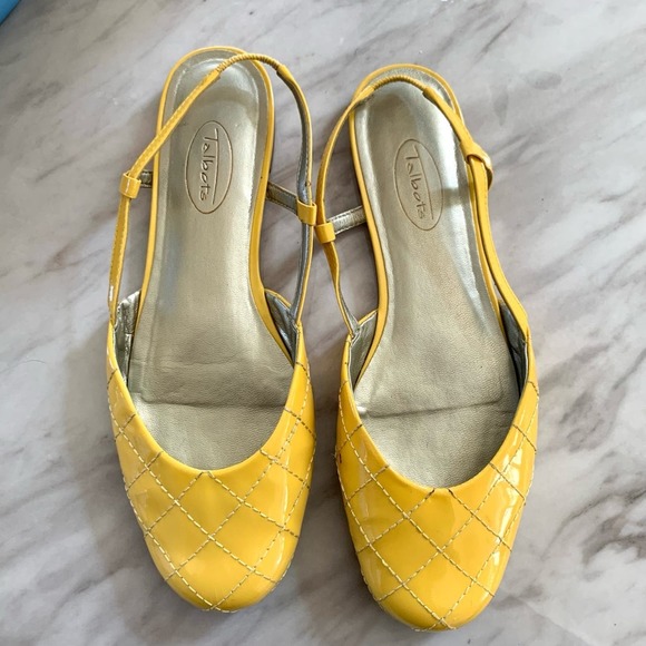 Talbots | Shoes | Vintage Talbots Yellow Patent Leather Slingback ...